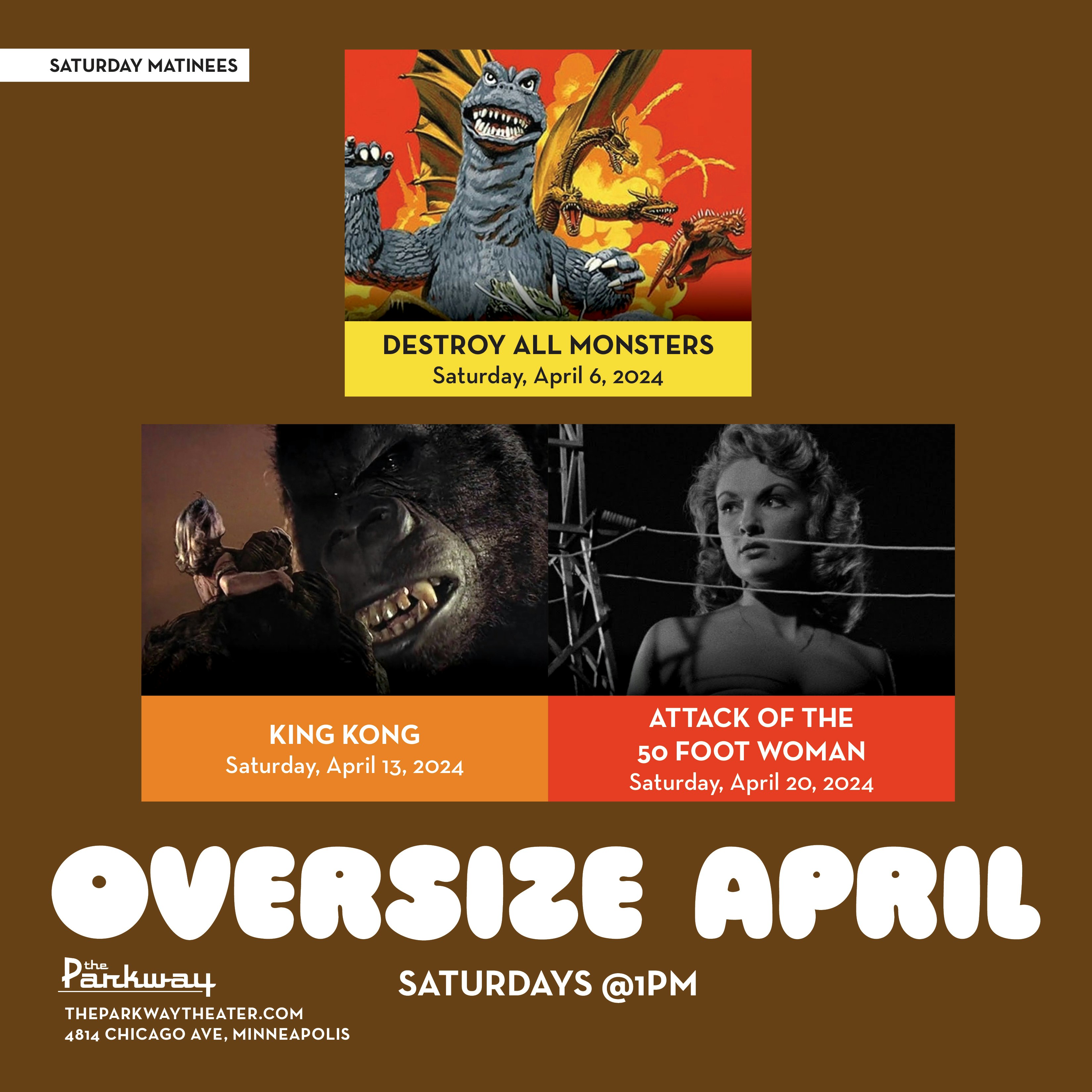 Oversize April at The Parkway // All Movie Pass Tickets | From $19.06 ...