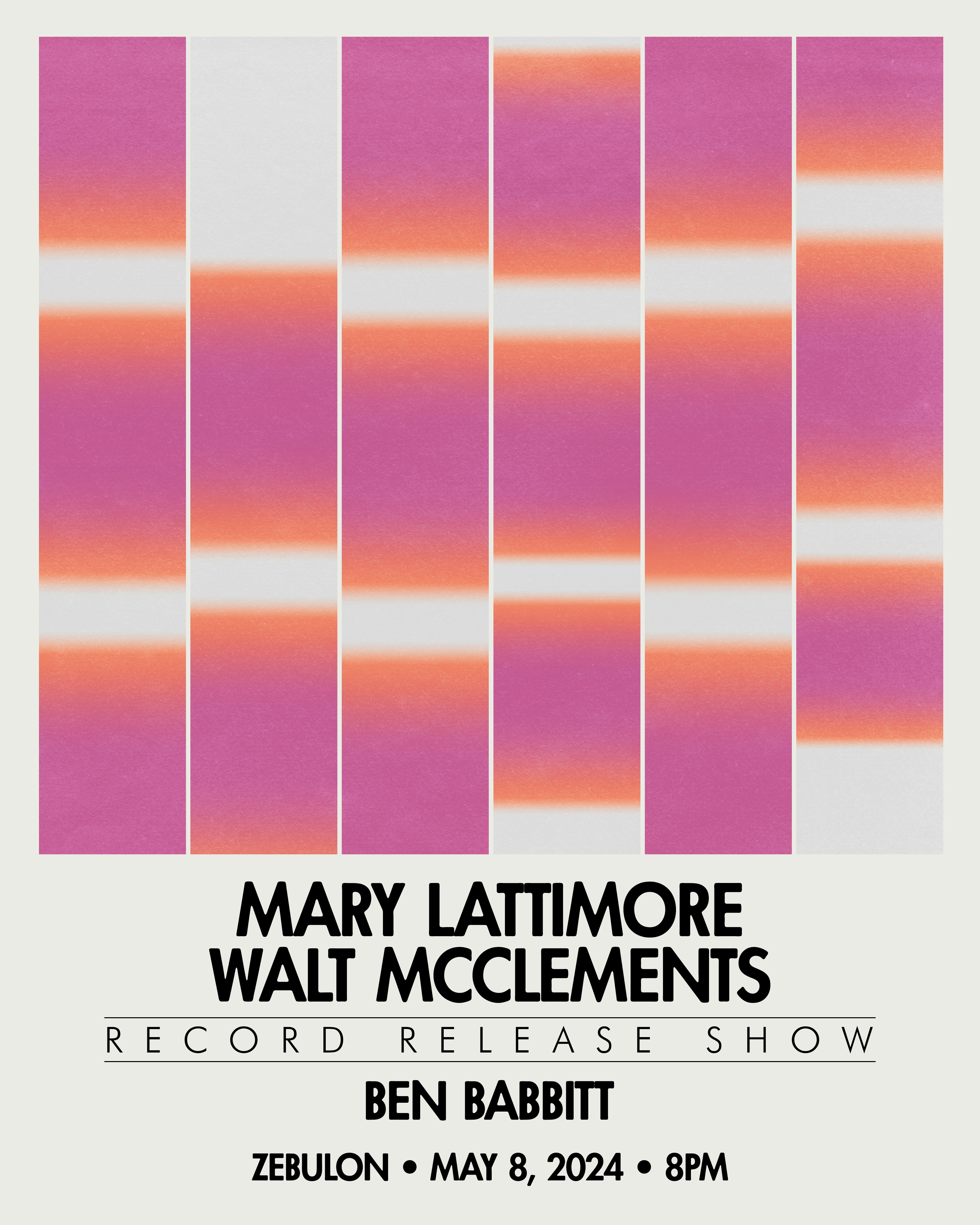 Mary Lattimore & Walt McClements, Ben Babbitt Bilhetes | $ 26,78 | 8 de ...