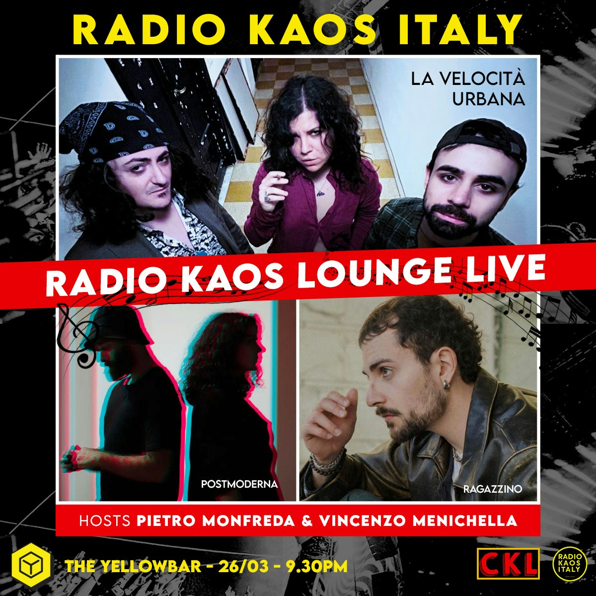 Radio Kaos Lounge Live Bilhetes | Gratuito | 26 de mar. @ The Yellow ...