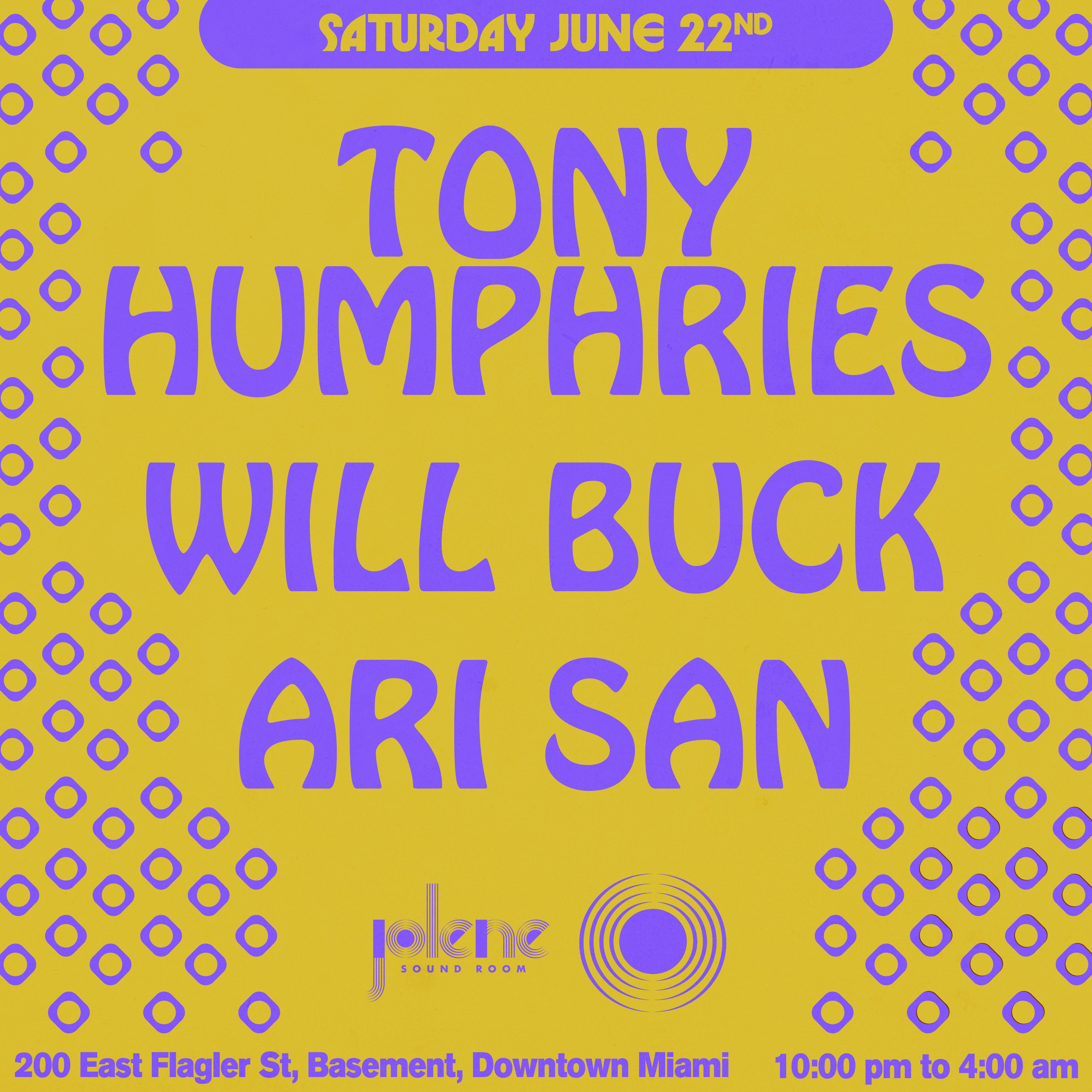 Tony Humphries, Will Buck, Ari San Bilhetes | A partir de $ 12 | 22 de ...