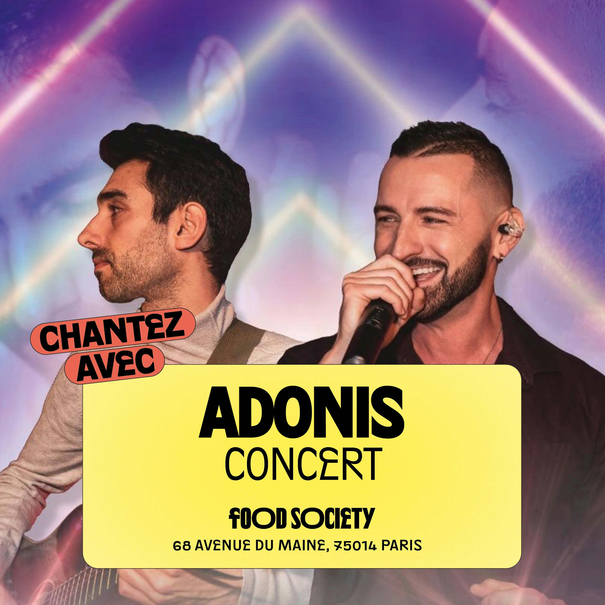 Concert Adonis Entradas | Gratis | 23 ago @ Le Food Society Paris, Paris | DICE