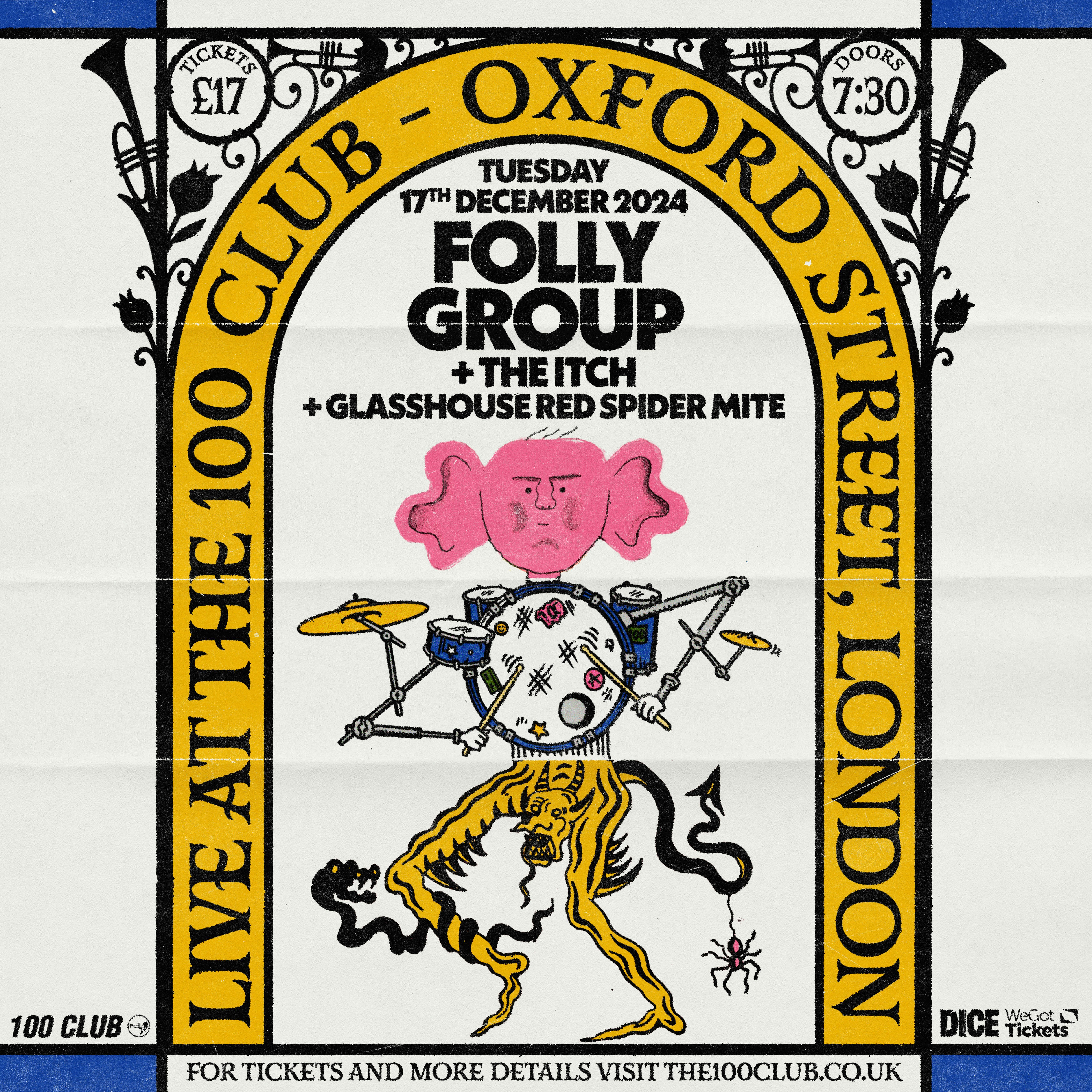 Folly Group + The Itch + Glasshouse Red Spider Mite Tickets | 19,04 £ | 17. Dez. @ The 100 Club ...