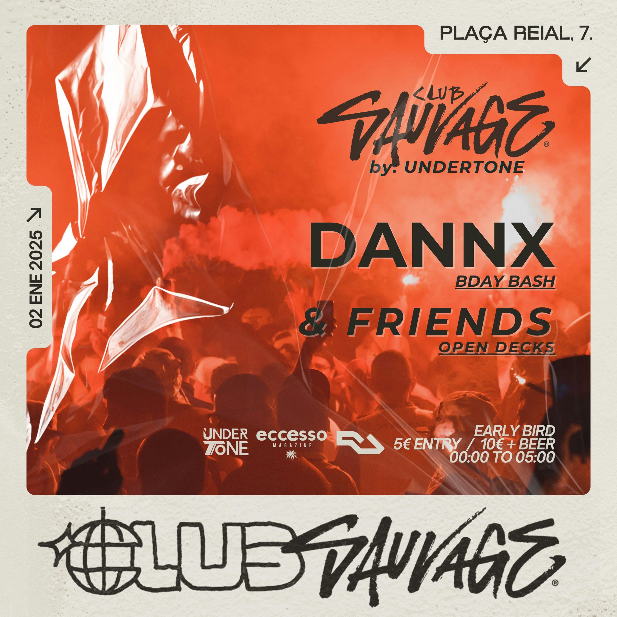 Undertone: Daniel Plata B-Day Bash + Friends (open decks) Tickets | €10 | 2 Jan @ Club Sauvage ...