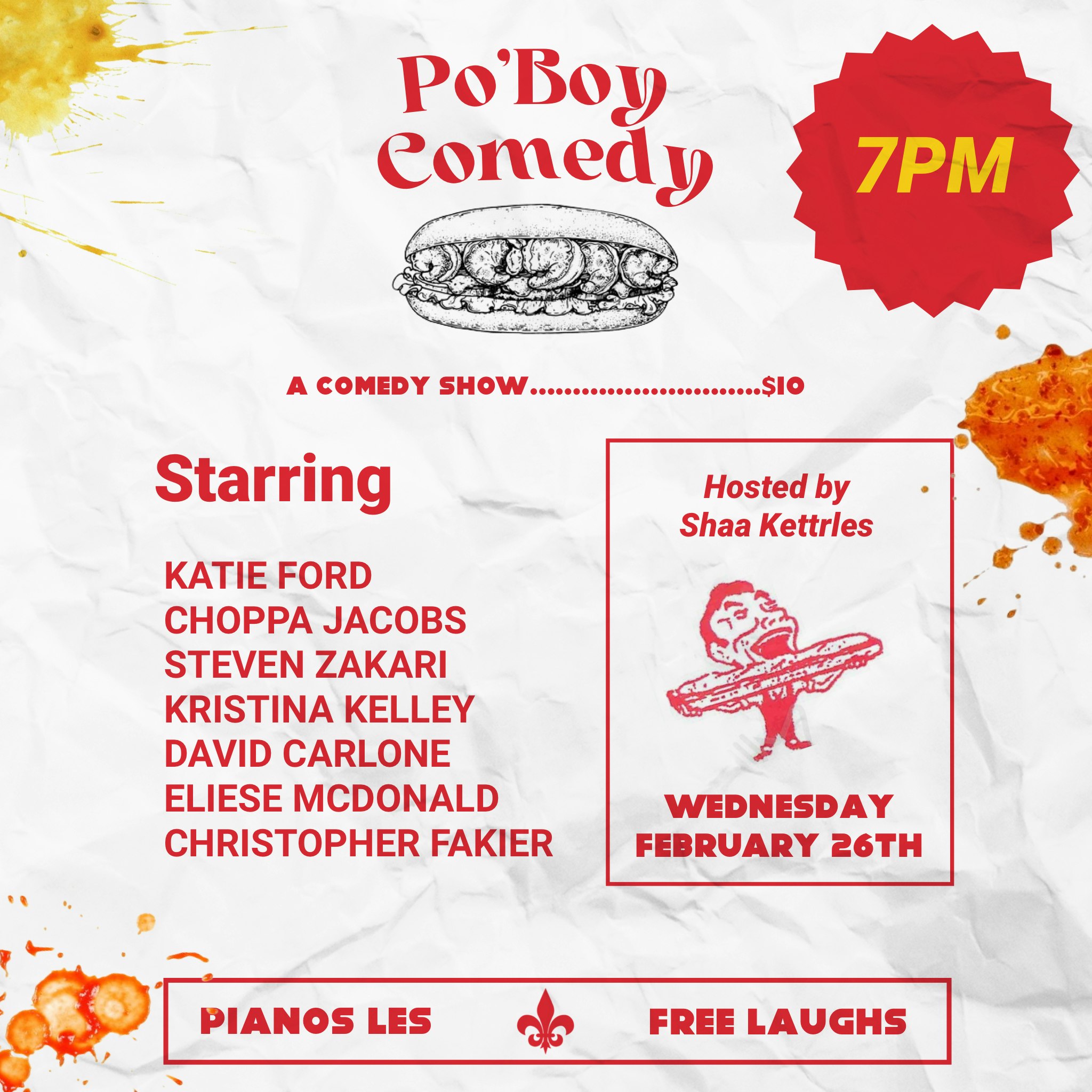 Po' Boy Comedy w/ Katie Ford / Choppa Jacobs / Steven Zakari / Kristina ...