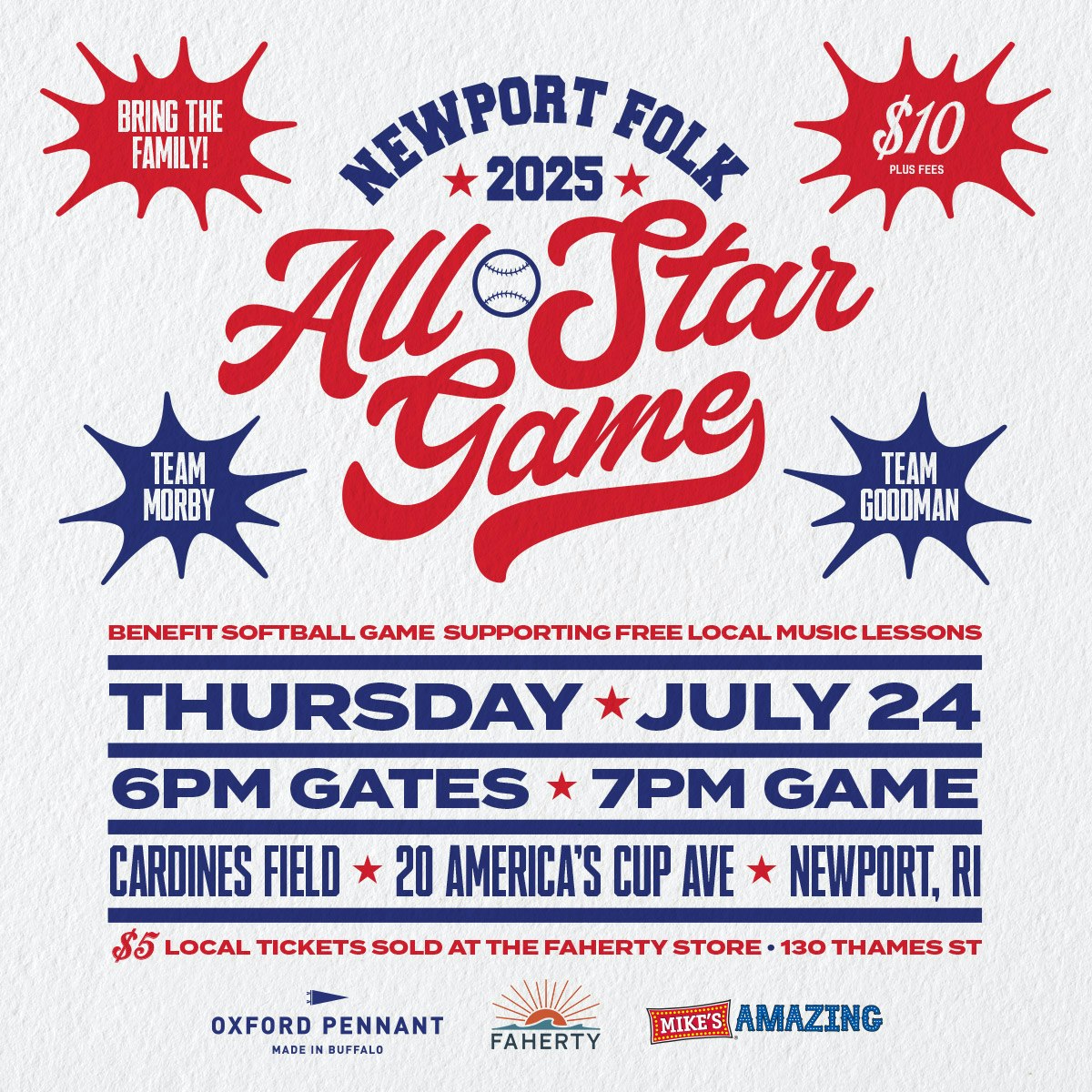 2025 Newport Folk All-Star Game Tickets | $13.39 | Jul 24 @ Cardines ...