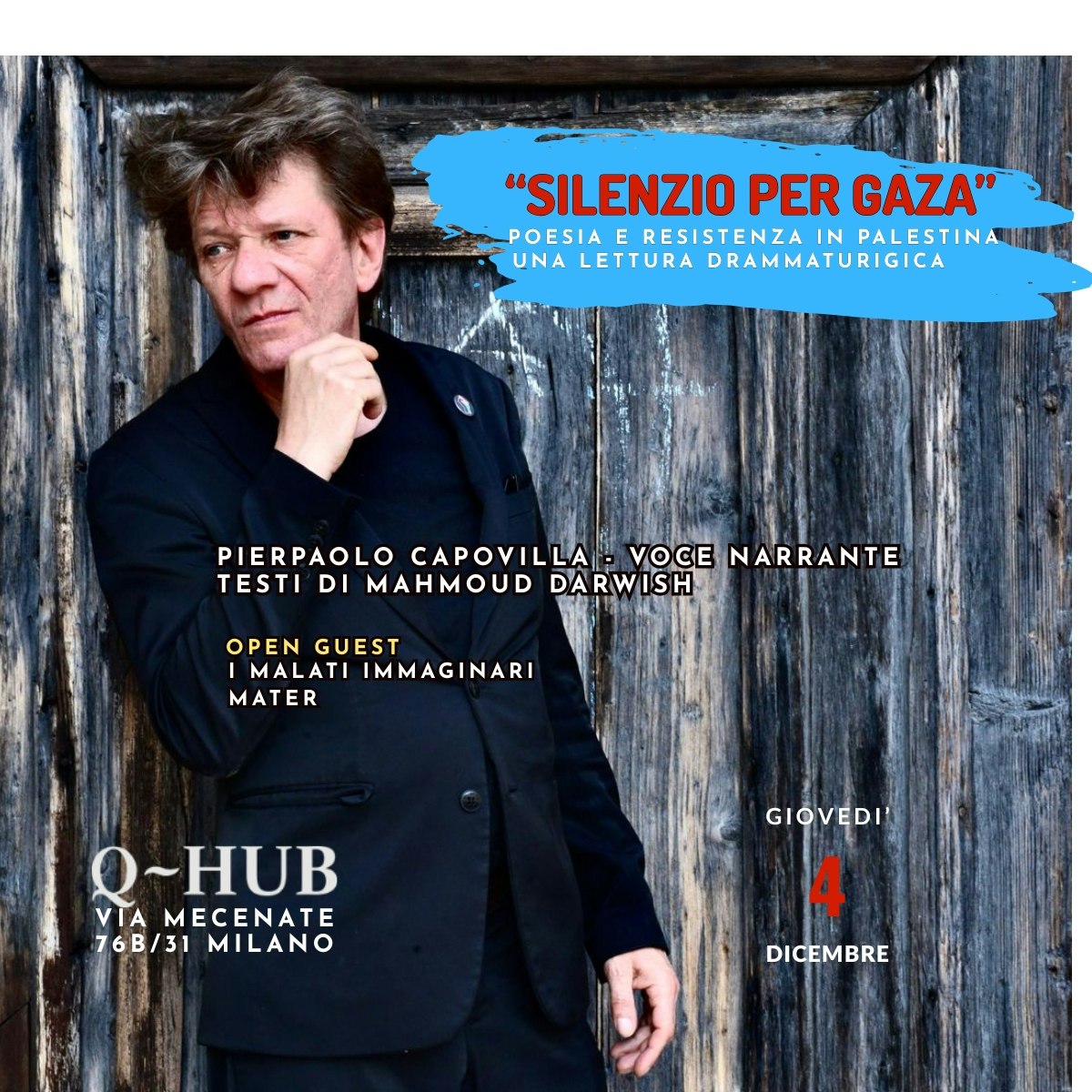 Pierpaolo Capovilla (Voce Teatro Degli Orrori) “SILENZIO PER GAZA ...