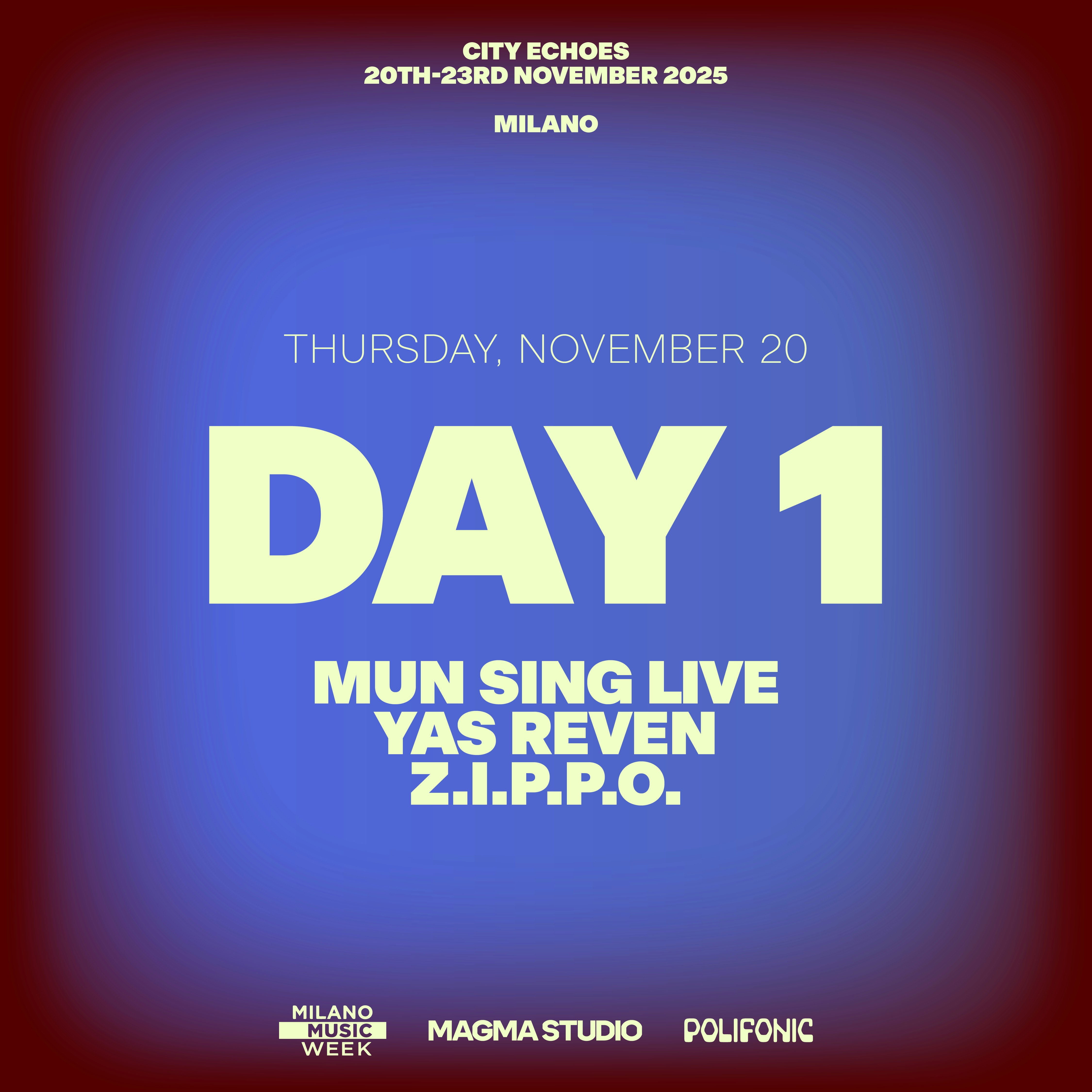 CITY ECHOES DAY 1: MUN SING LIVE Tickets | €18 | 20 Nov 2025 @ ADI DESIGN MUSEUM, Milano | DICE