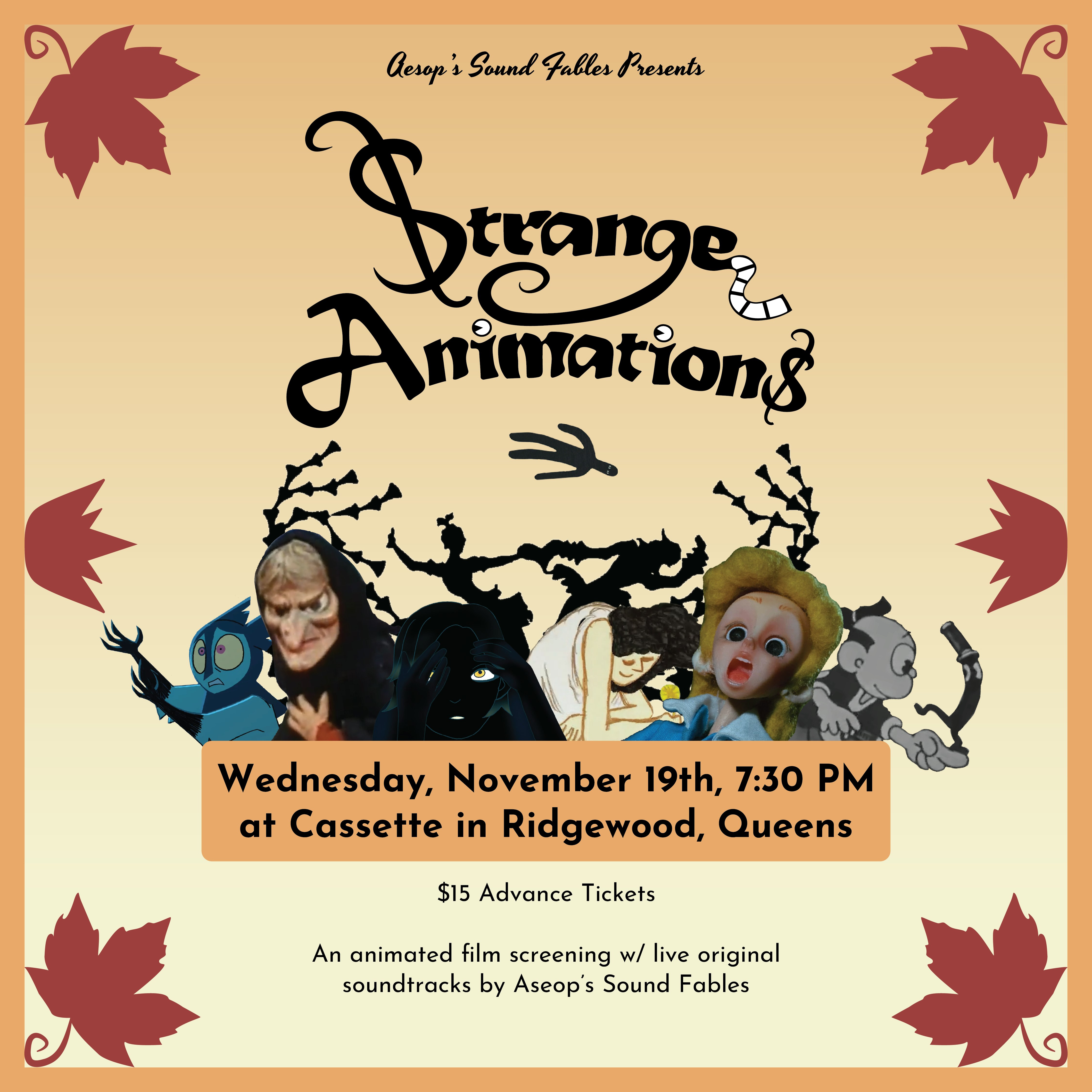 AESOP'S SOUND FABLES: STRANGE ANIMATIONS Tickets | $18.04 | 19 Nov ...