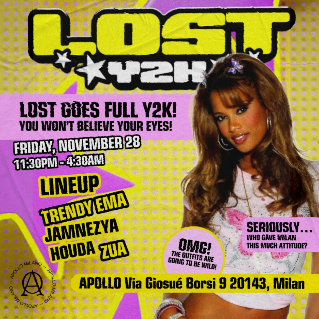 LOST Y2K Edition Tickets | €17.25 | 28 Nov @ APOLLO CLUB MILANO ...
