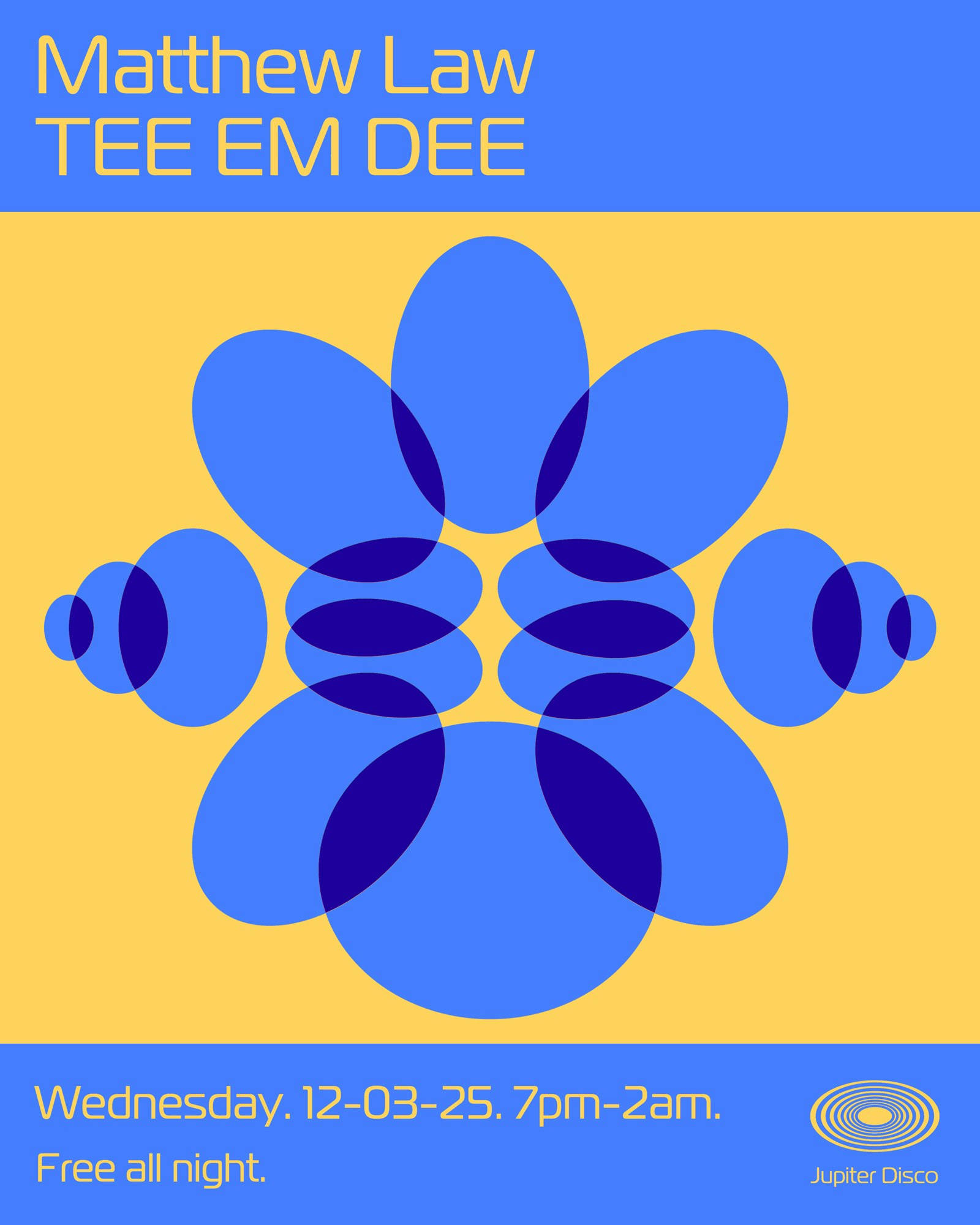 Matthew Law + Tee Em Dee Tickets | Free | 3 Dec @ Jupiter Disco, New ...