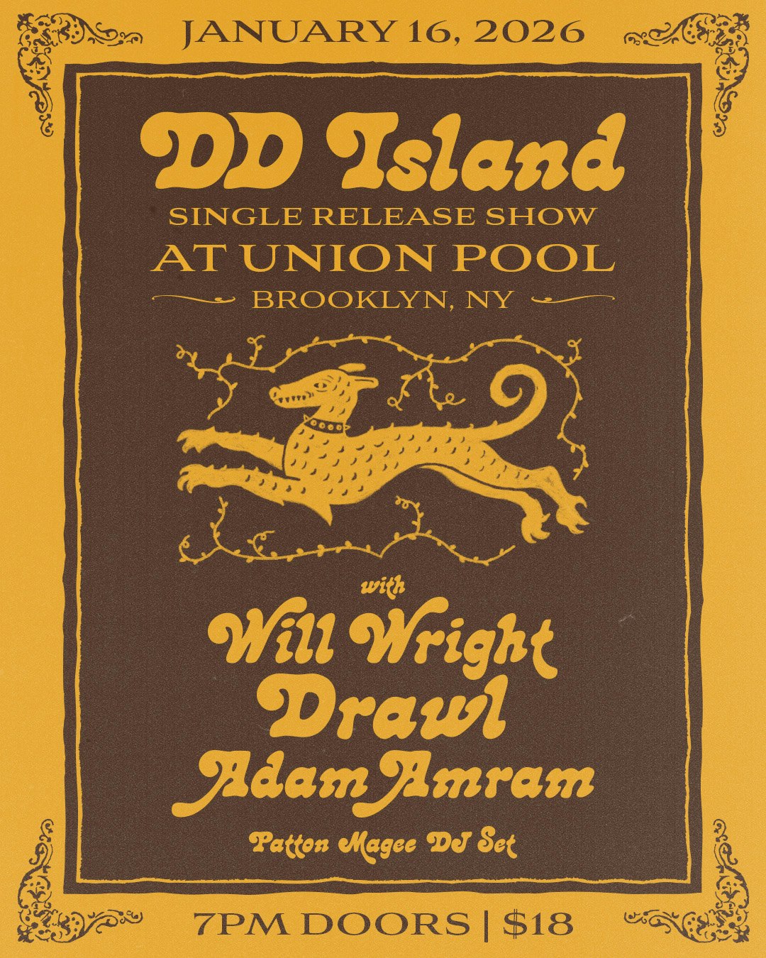 DD Island • Will Wright • Drawl • Adam Amram • DJ Patton Magee Tickets ...