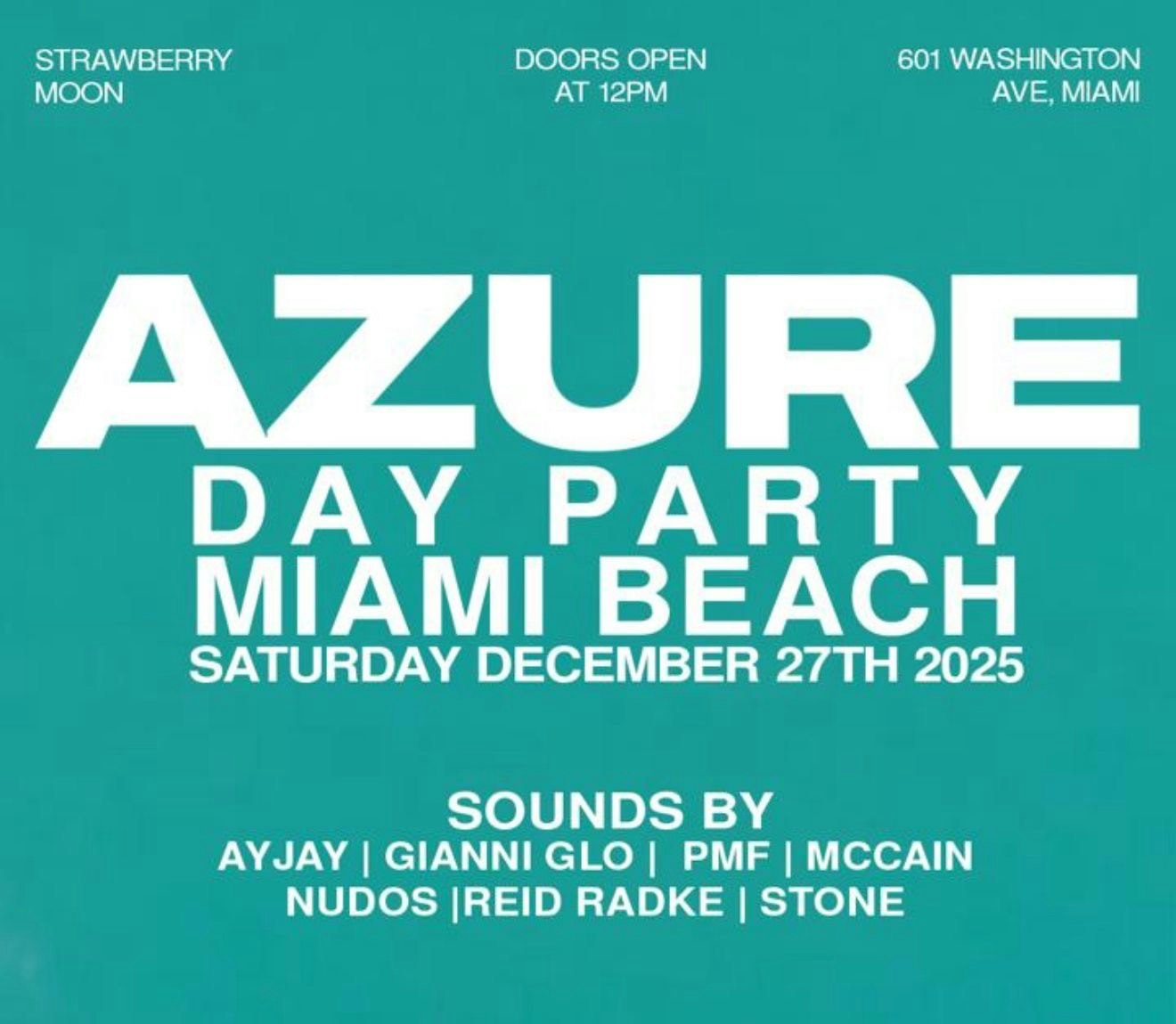 AZURE DAY PARTY MIAMI BEACH Tickets | 24,80 $ | 27. Dez. @ The pool at ...
