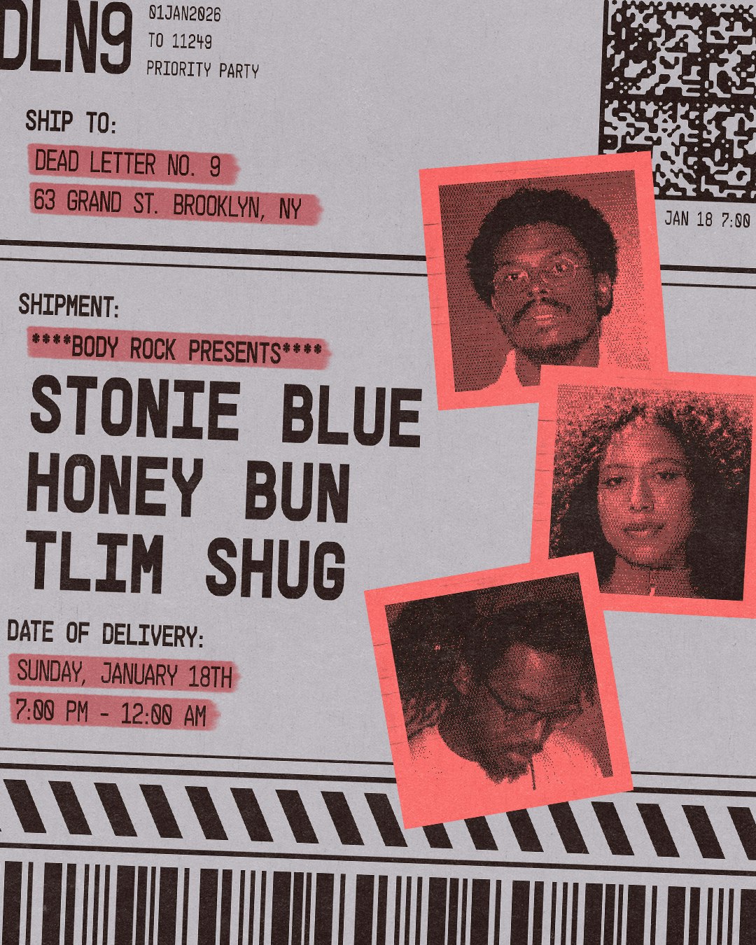 Body Rock Presents: Stonie Blue, Honey Bun, Tlim Shug Billets | Gratuit ...