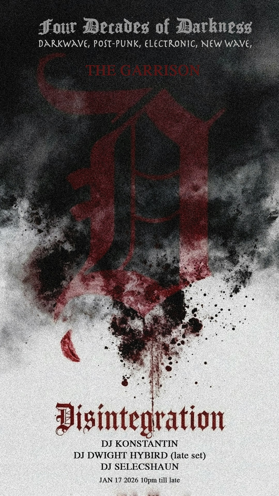 DISINTEGRATION Darkwave Dance Party Tickets | CA$15 | 17 Jan @ The ...