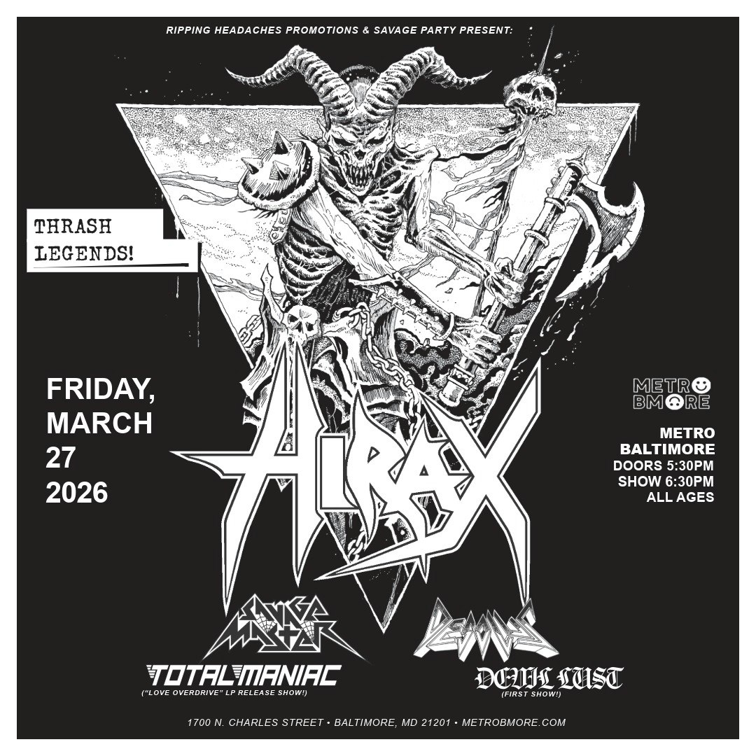 HIRAX + SAVAGE MASTER w/ Desolus, Total Maniac and Devil Lust Tickets ...