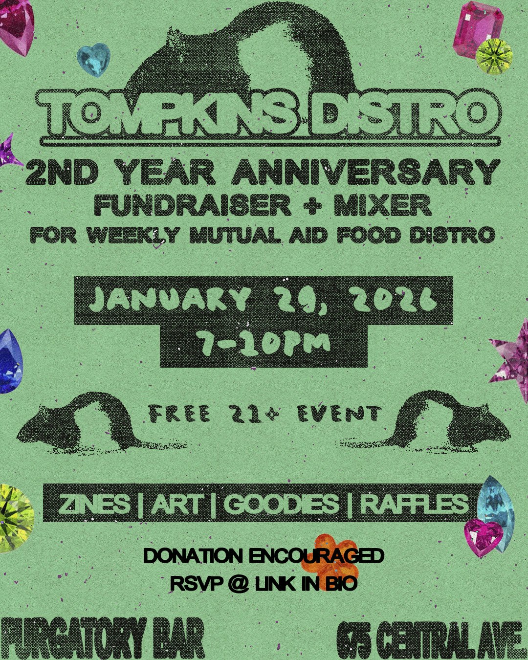 DOWNSTAIRS: Tompkins Distro Fundraiser + Mixer Tickets | Free | 29 Jan ...