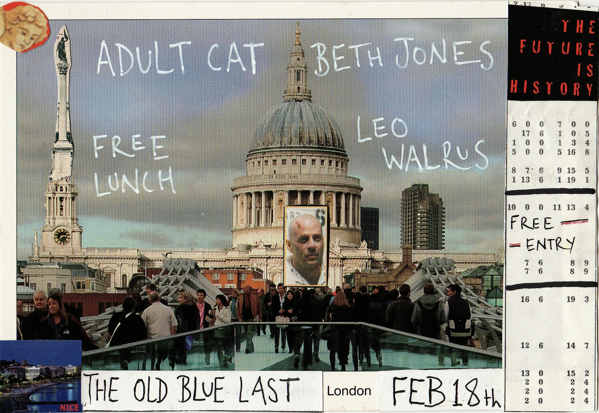 Adult Cat + Beth Jones + Free Lunch + Leo Walrus Tickets | Free | 18 ...