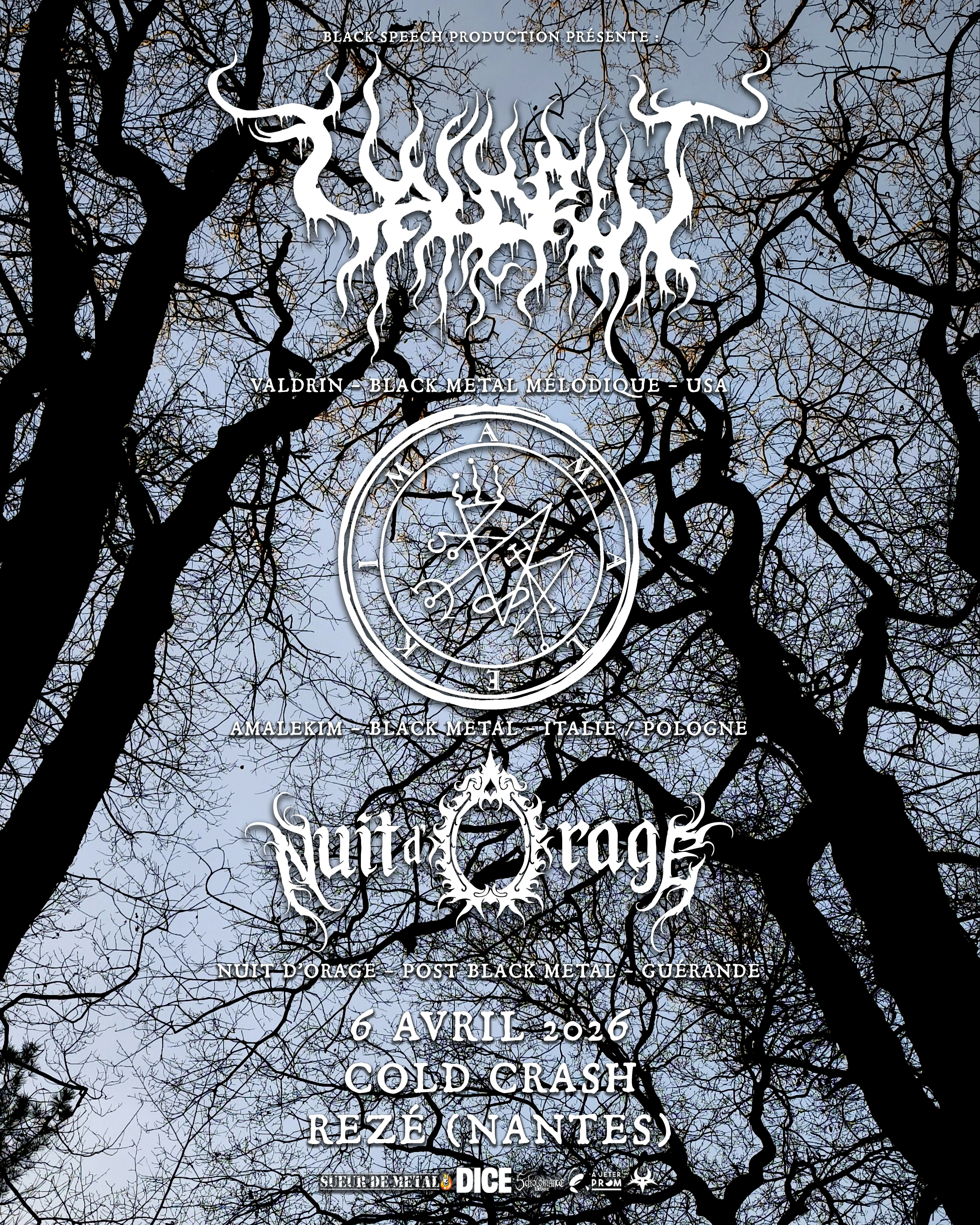 Valdrin + Amalekim + Nuit D'Orage Tickets | €11.76 | 6 Apr @ Cold Crash ...