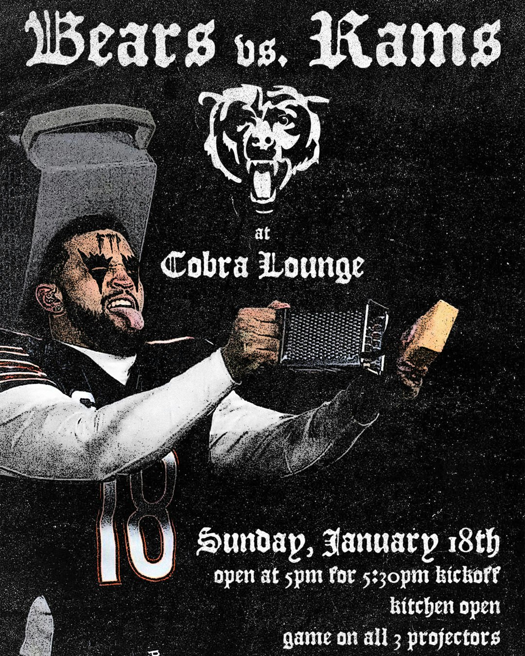 Bears vs Rams: Watch Party Billets | Gratuit | 18 janv. @ Cobra Lounge ...