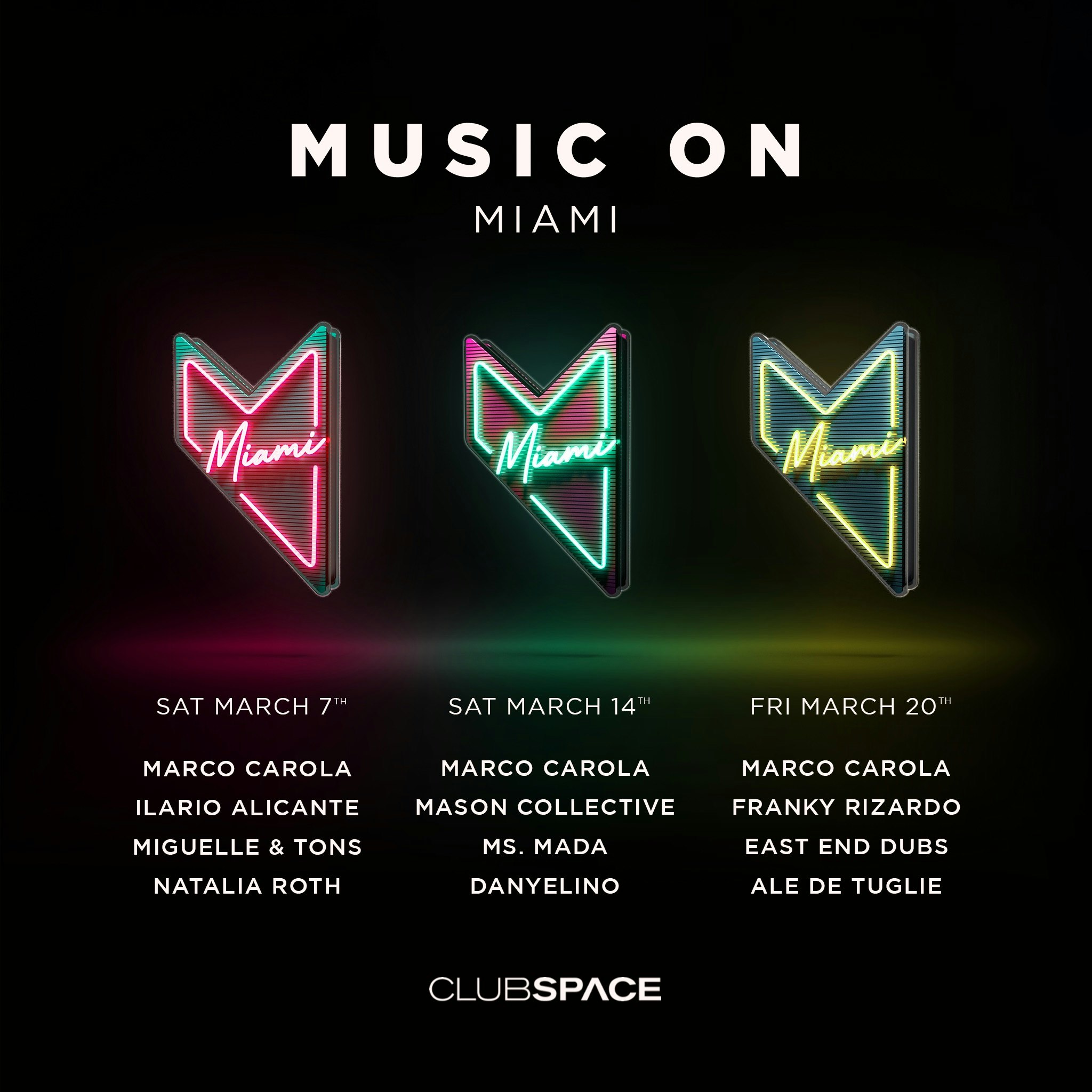 Music On: Marco Carola & Mason Collective Tickets | From $30 | 14 Mar ...