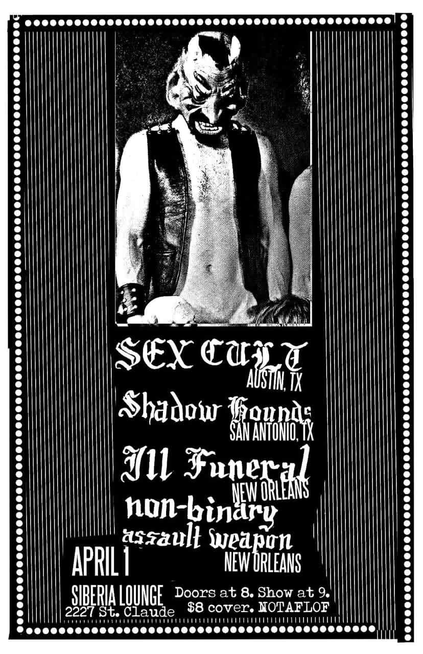 SEX CULT with N.A.W., ILL FUNERAL, & SHADOW HOUNDS Tickets | $9.97 | 1 ...