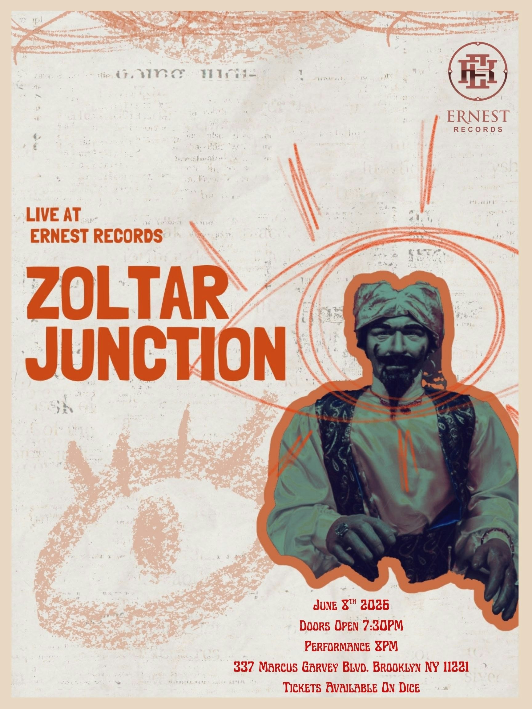 Zoltar Junction → Listening Session Tickets | $28.33 | Jun 8 @ Ernest ...